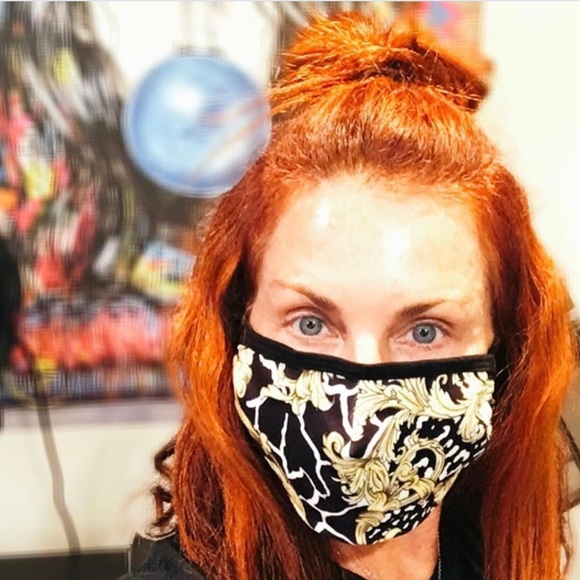 Accessories | In Stock Fast Ship Black Gold Fashion Face Mask | Poshmark